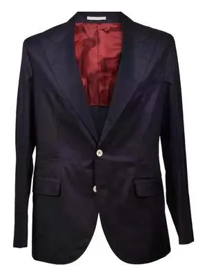 Brunello Cucinelli Peak-lapel Single-breasted Blazer - Blue