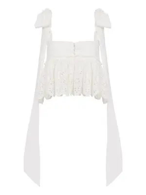Chloé Cropped Top With Knotted Straps - Iconic Milk
