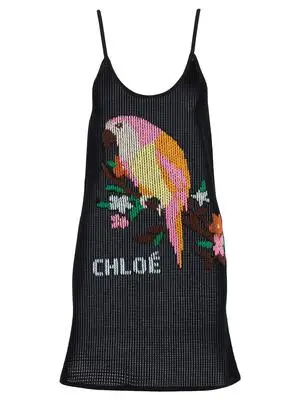 Chloé Fitted Logo Mini Dress - Black