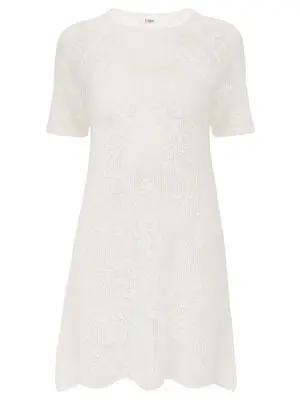 Chloé Short-sleeve Fitted Mini Dress - White