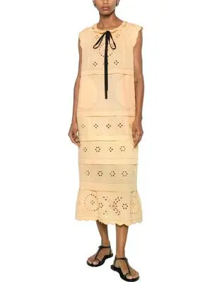 Vita Kin Kiki Broderie Midi Dress - Orange