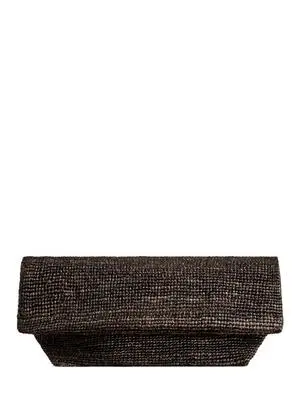 COS Oversized Folded Clutch Bag In Straw