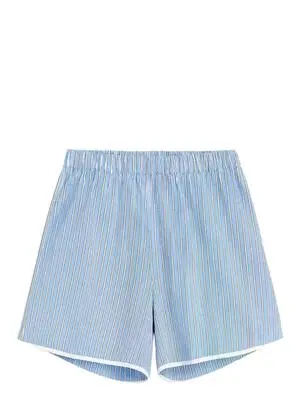 THE FRANKIE SHOP Striped Elasticated Waist Shorts - Blue