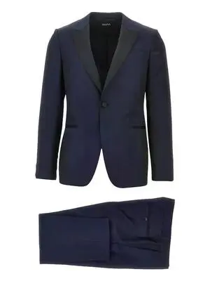 Zegna Peak-lapel Single-breasted Suit - Blue