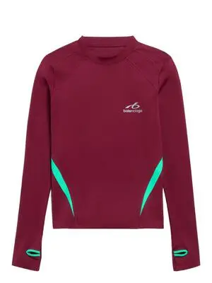 Balenciaga Techwear Fitted Long Sleeve Top - Red