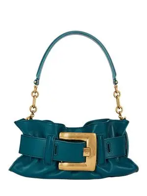 Balmain Mini Anthem Bag In Smooth Leather - Blue