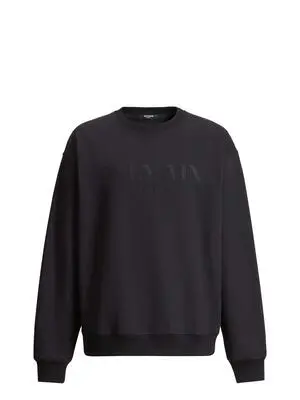 Balmain Embroidered Cotton Fleece Sweatshirt - Black
