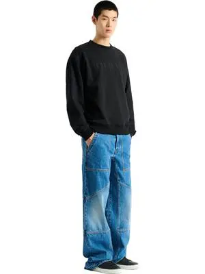 Balmain Embroidered Cotton Fleece Sweatshirt - Black