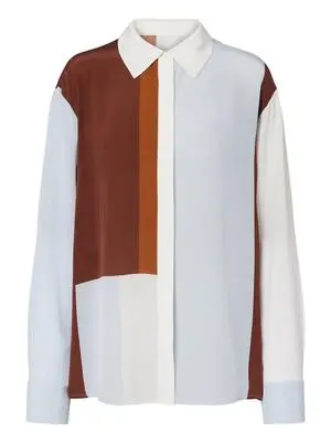 SIR. Marais Colorblocked Silk Shirt - Multicoloured