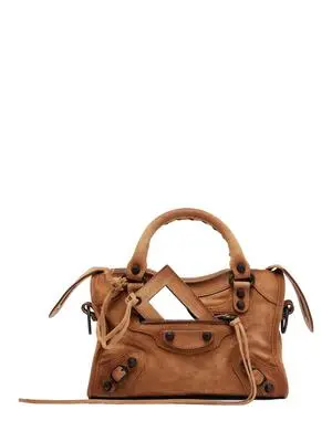 Balenciaga Le City Mini Suede Top-handle Bag - Brown