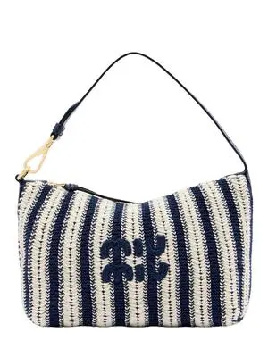 Miu Miu Striped Crochet Top Handle Bag - Blue