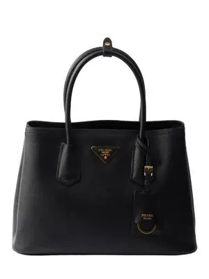 Prada Double Medium Saffiano Leather Bag - Black