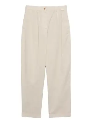 Prada Gabardine Loose Fit Drawstring Waist Trousers - Neutral