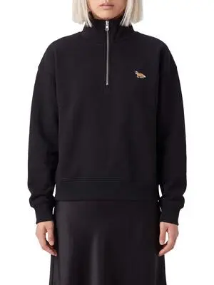 Maison Kitsuné Cotton Sweatshirt With Logo - Black