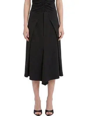 Victoria Beckham Flared Midi Skirt - Black