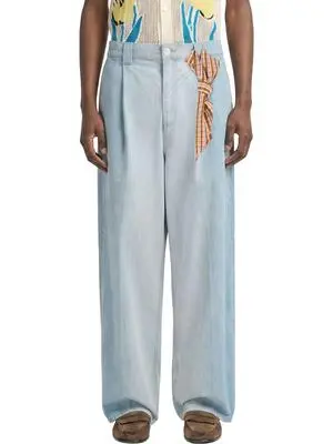 Marni Pleated Wide-leg Jeans - Blue
