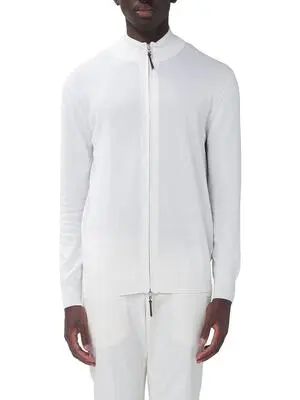 BALLANTYNE Cotton Zip-up Cardigan - White