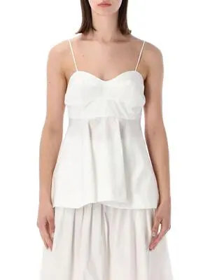 RÓHE Sleeveless Sweetheart Neck Top - White