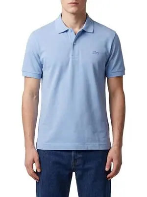 Lacoste Short-sleeve Cotton Polo Shirt With Ribbed Collar - Blue