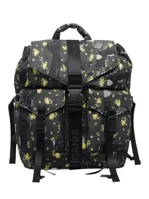 GANNI Printed Backpack - Brown