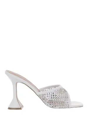 Amina Muaddi Heeled Sandal - White