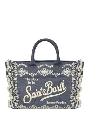 MC2 SAINT BARTH Colette Cotton And Sangallo Bag - Denim