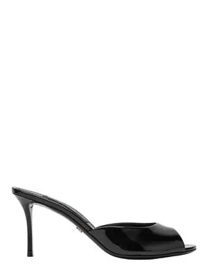 Dolce & Gabbana Keira Patent Leather Mules - Black