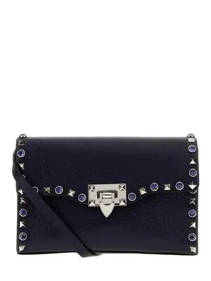 VALENTINO Valentino Garavani Rockstud Mini Bag In Hammered Leather With Crystals