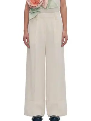 Simone Rocha Virgin Wool Blend Palazzo Trousers - White