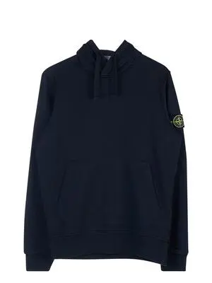 Stone Island Badge Logo Hoodie - Blue