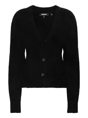 ROTATE BY BIRGER CHRISTENSEN Peplum Hem Cardigan - Black