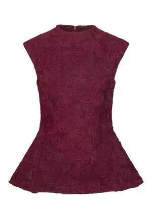 ROTATE BY BIRGER CHRISTENSEN Floral Peplum Hem Top - Red