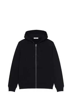Givenchy Hooded Sweatshirt With Zip In Brushed Fabric - Black