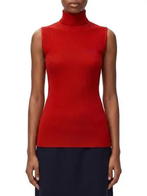 Loewe Sleeveless Turtleneck Top - Red