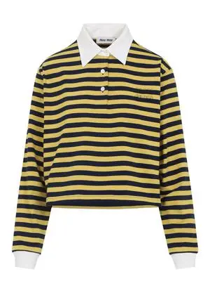 Miu Miu Striped Cotton Polo - Multicolor