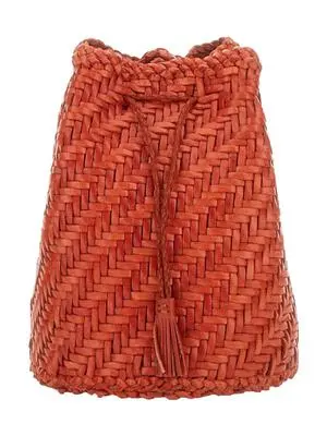 Dragon Diffusion Woven Leather Bucket Bag - Orange
