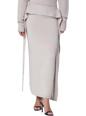 ENTIRE STUDIOS Light Beige Long Wool Skirt - Black