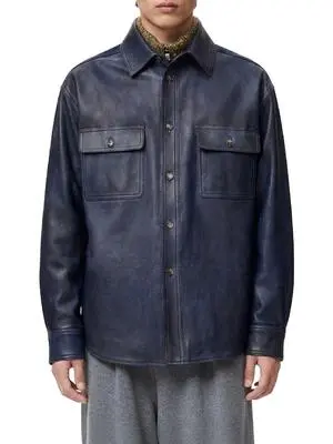 Loewe Button-up Hooded Coat - Blue