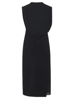 Jacquemus The Drap Asymmetrical Midi Dress - Black