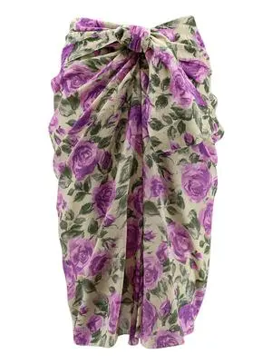 Chloé Silk Floral Print Midi Skirt - Multicolor