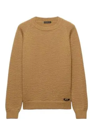 Prada Ribbed Wool Pullover - Brown