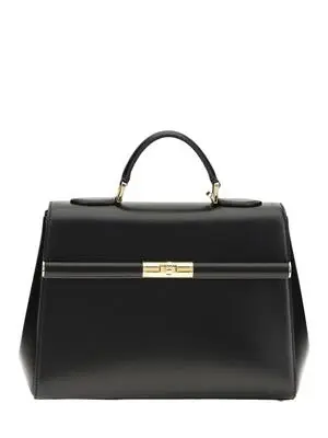 Dolce & Gabbana Marlene Leather Handbag With Turn Lock - Black