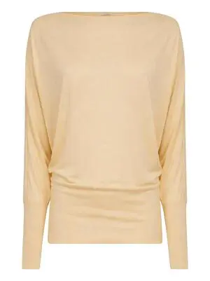 TOTEME Sheer Crepe Viscose Boatneck Top - Multicolor