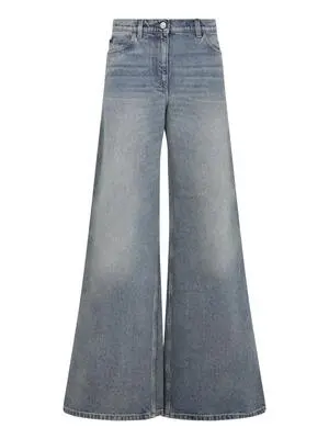 COURREGES Baggy Hammer Wide Leg Jeans - Blue