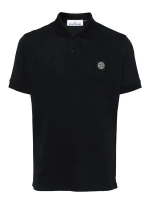 Stone Island Slim Fit Cotton Piqué Polo Shirt - Blue