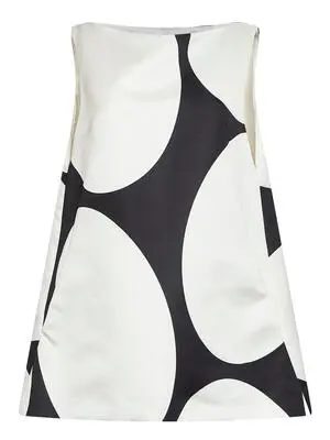 Dries Van Noten Black Duchess A-line Mini Dress With Ellipses Print - Multicolor