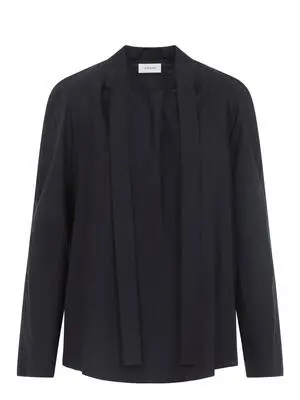 LEMAIRE LEMAIRE Ascot Blouse With Scarf Detail Blue