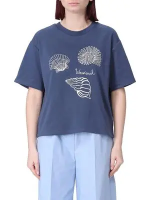 Max Mara T-shirt With Seashell Print - Blue
