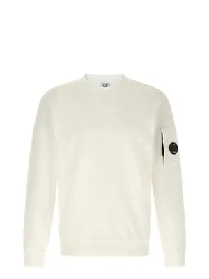 C.P. COMPANY Fleece Sweatshirt With Lens Detail - White