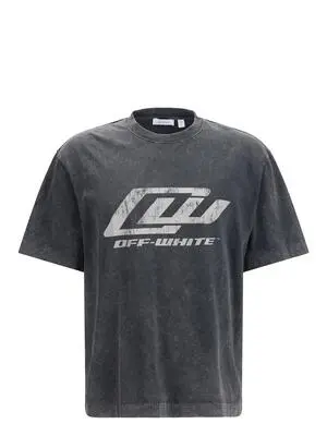 Off-White Racing Skate T-shirt With Print - Gray